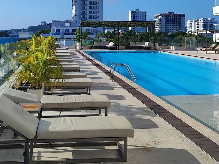 Hermosa Suite Junto A La Playa - Cartagena