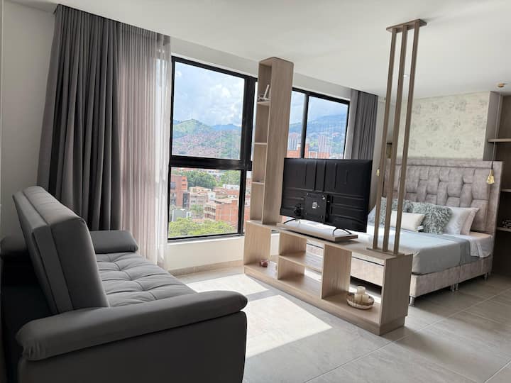 A/c, Loft 1102, Vista A La Montaña. Wifi. - Medellin, Antioquia, Colombia