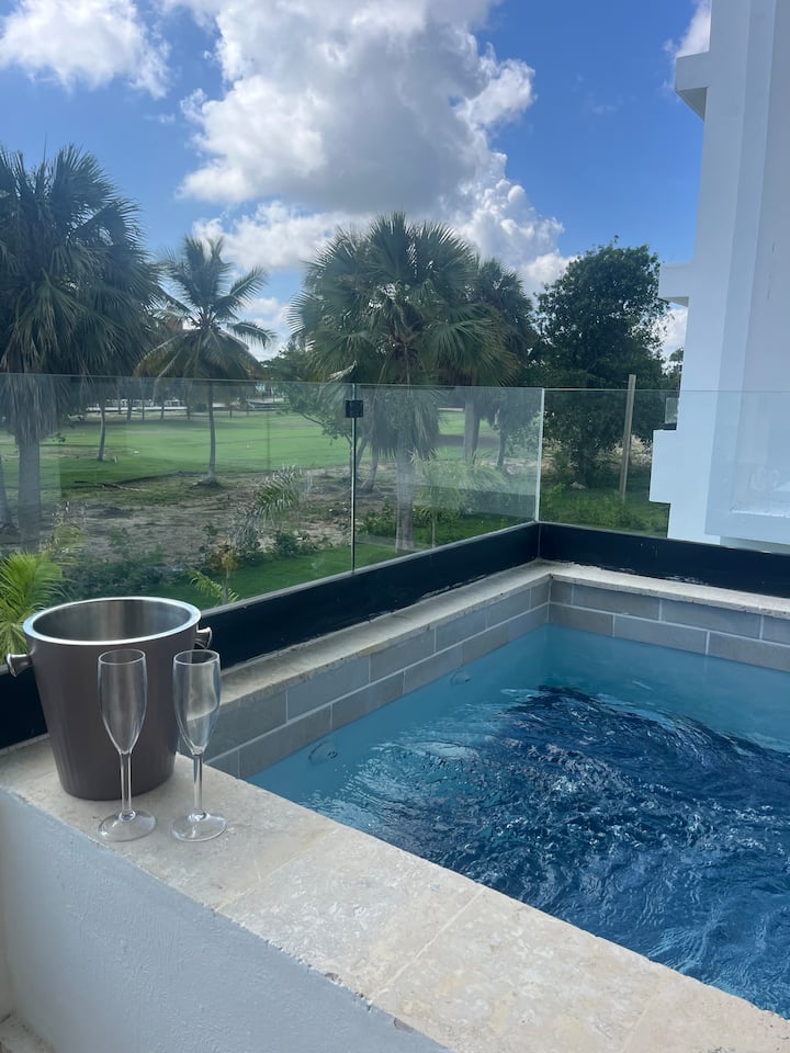 Golf Course + Private Pool On Balcony By The Beach - Punta Cana