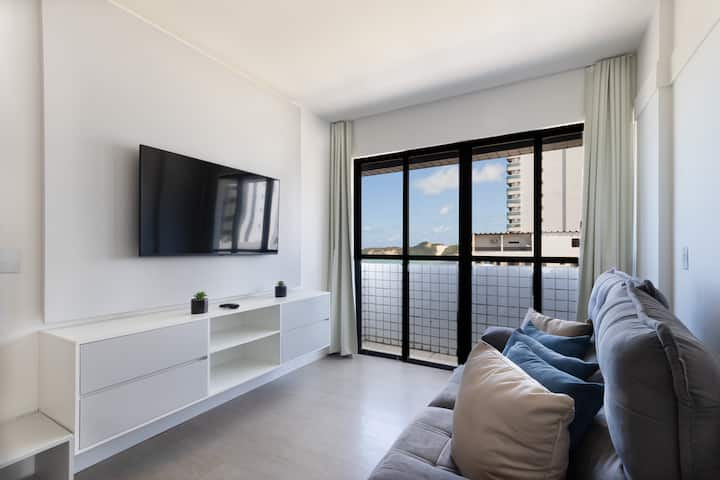 Flat Vista Mar Em Localização Privilegiada - Natal