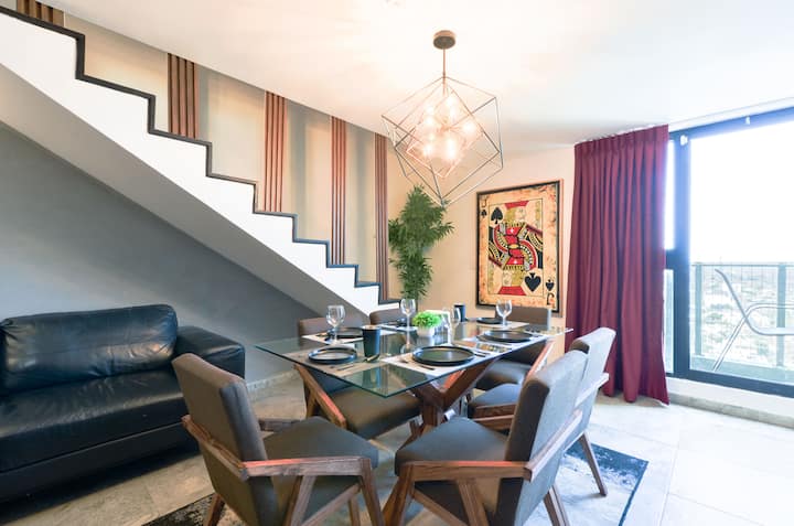 ¡Penthouse In La Purísima! 8 Guests 3br|3br - 몬테레이