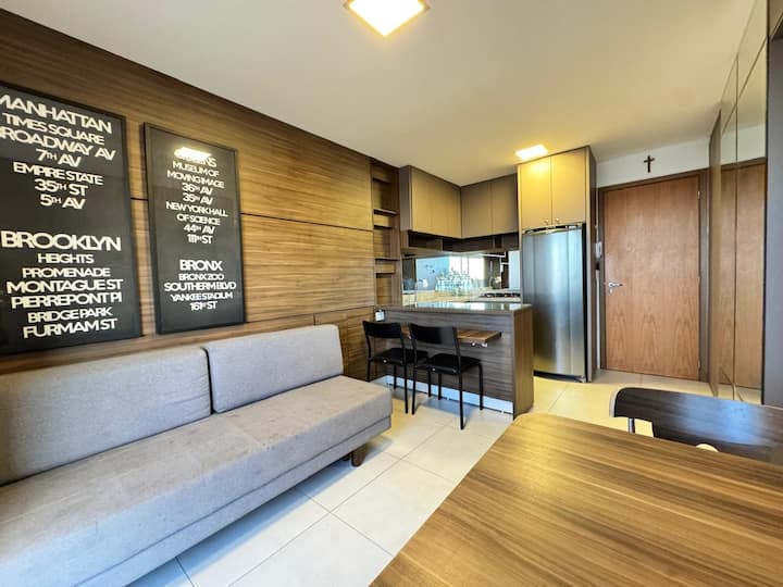 Vista/varanda/churrasqueira  1 Quarto/ Flamboyant - Goiânia