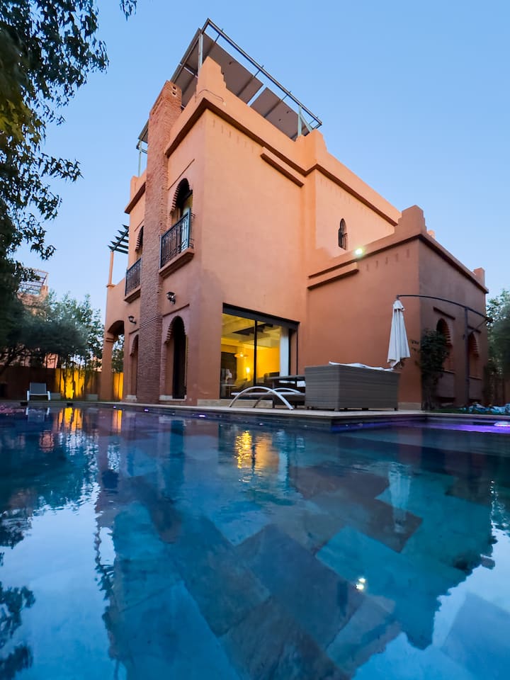 Villa Piscine Chauffée + Salle Fitness Et Cinéma - マラケシュ