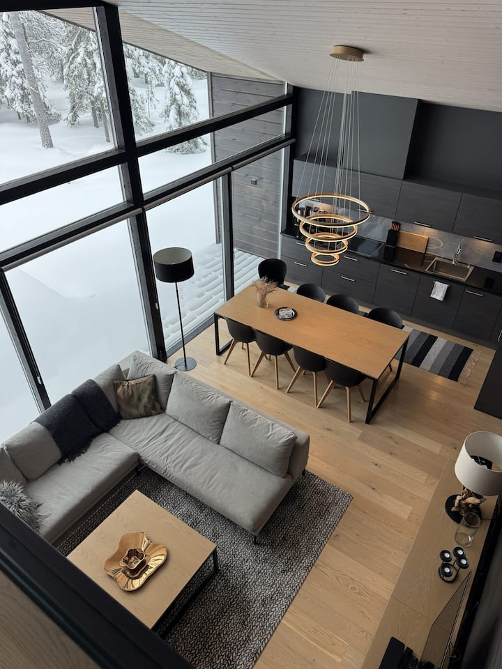 Tyylikäs Villa Lastu Metsänäkymällä +2 Hissilippua - Ruka