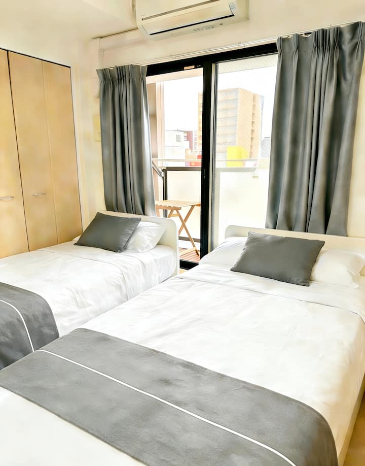 Sr难波3人间/难波心斋桥地铁2分钟/梅田天王寺直达/usj/电器动漫街/车站 - Osaka