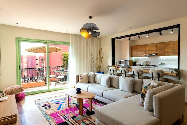 Majorelle Oasis: 2br W/ Pool & Terraces - Marrakech
