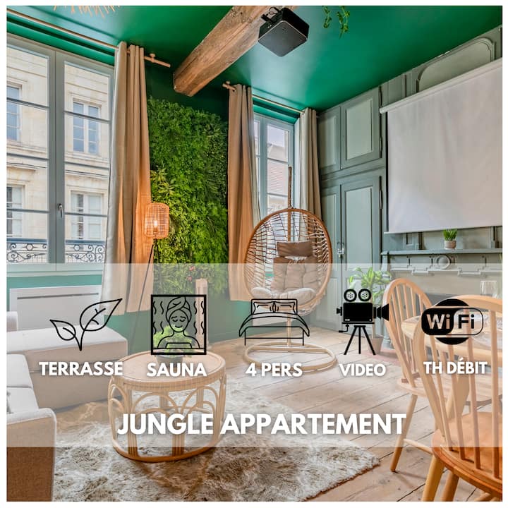 Jungle -Sauna- 4pers- Vidéoprojecteur -Terrasse - Libourne