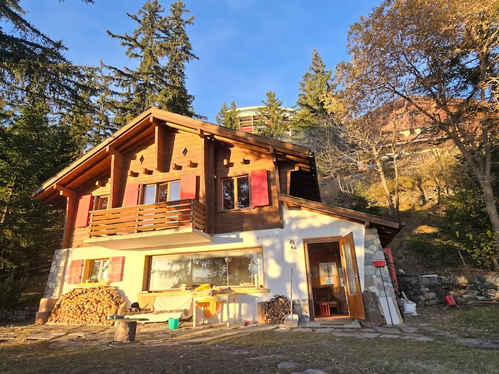 Chalet Avec Jardin Et Vue Alpes - Crans-Montana