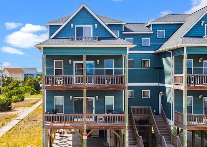 Ocean View Beach Home With Elevator - North Topsail Beach, NC