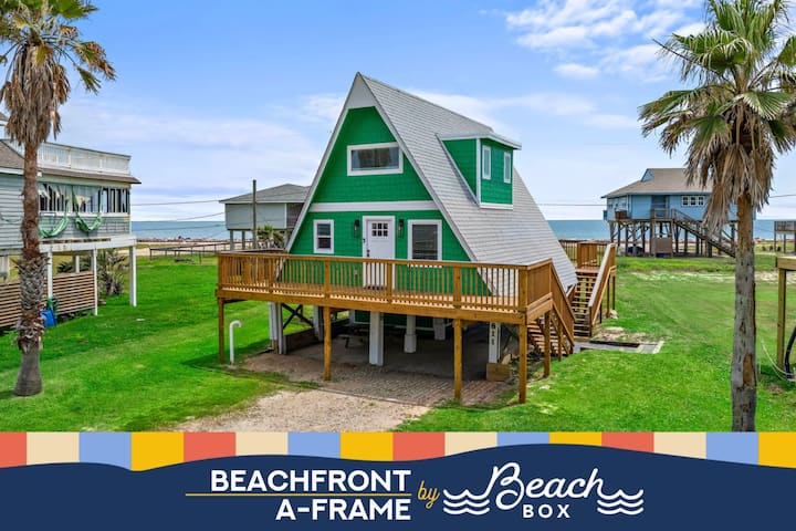 A-frame With Gulf View, Yard, And Fire Pit - Surfside Beach, TX