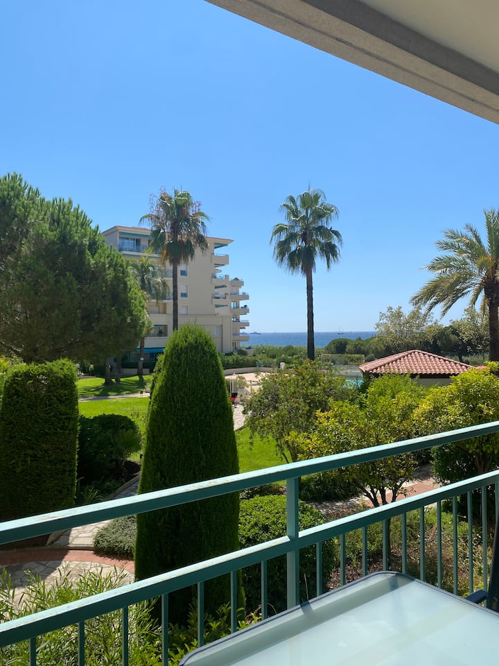 F2 Vue Mer Piscine Clim Parking - Antibes