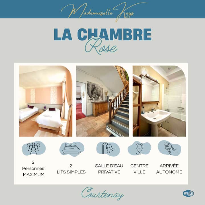 La Chambre Rose- Lits Jumeaux - Courtenay