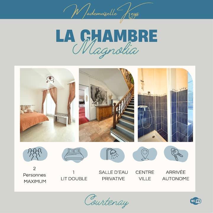La Chambre Magnolia- Lit Double - Courtenay, France