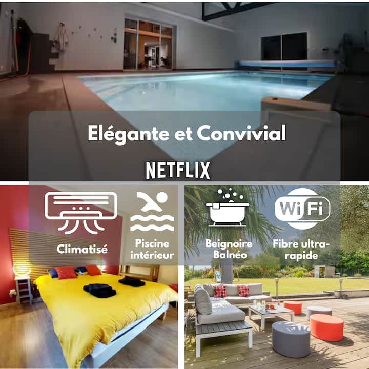 La Villa D'elvine Calme Jardin Piscine Intérieur - Saumur