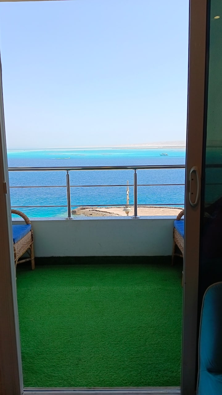 Full Sea View Apartment Private Balcony Sherton St - Hurghada