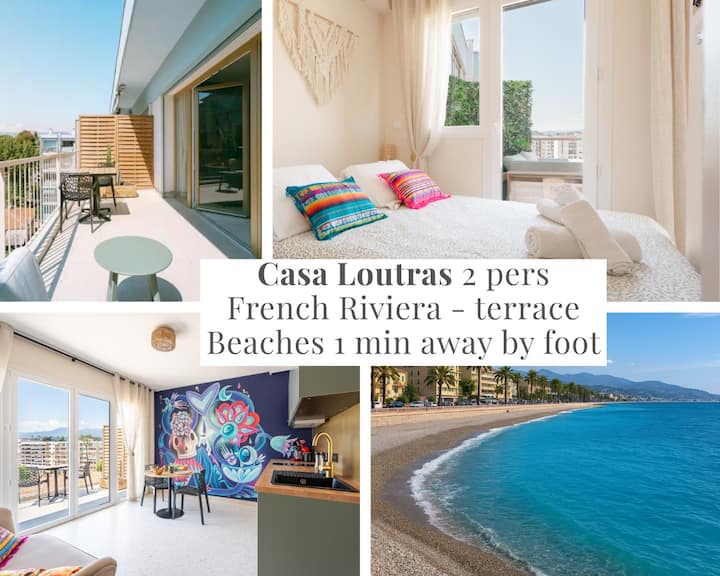 Logement Entier, Art Mexicain, Grande Terrasse - Cagnes-sur-Mer