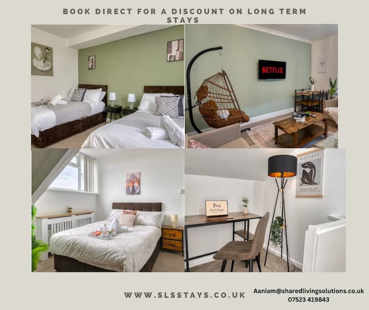 Bright 2br Retreat | Sleeps 8 | Family & Business - Leeds