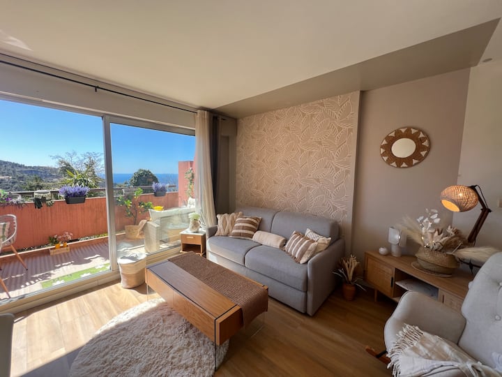Un Balcon Sur Monaco, Vue Mer, Piscine, Terrasse - La Turbie
