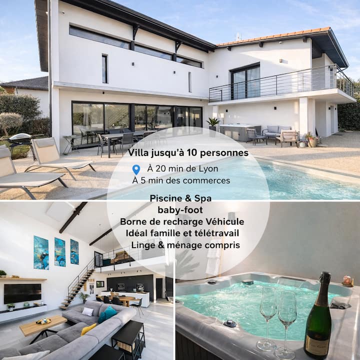 Villa Lumière, Spa, Recharge Véhicule, Proche Lyon - Beynost