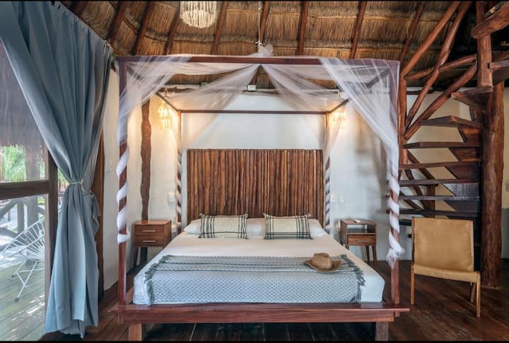 Cálida Cabaña Con Terraza Y Alberca Privada, - Isla Holbox