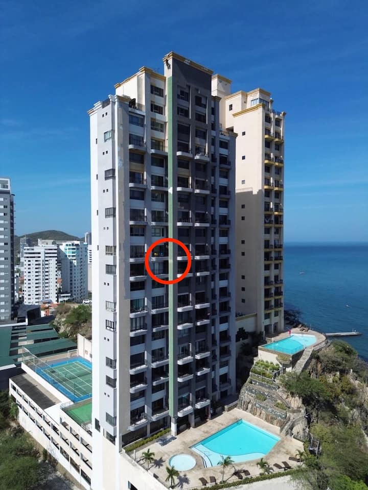 La Vista - Duplex Rénové Face à L'océan à Rodadero - Santa Marta