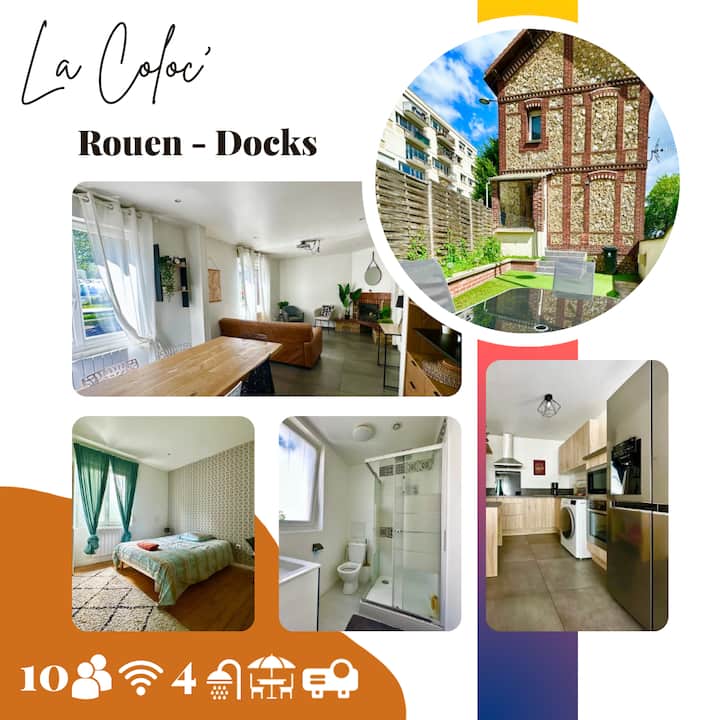 La Coloc’ - Rouen Docks - T6 - 4 Sdb - Jardin - Normandie