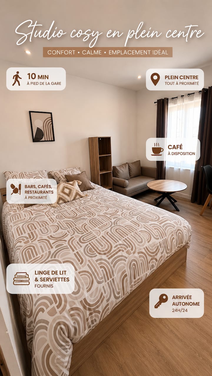 Studio Cosy Centre-ville Gare 10 Min - Agen