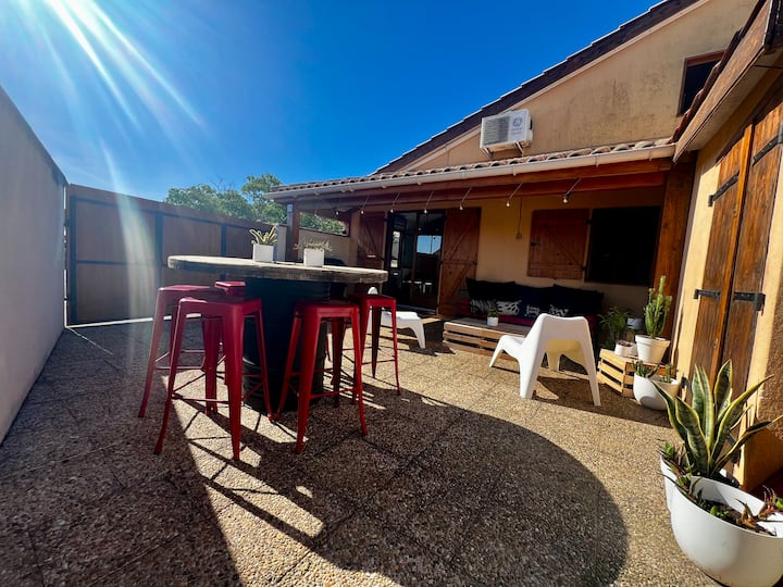 Maison T3 Climatisée 6 Couchages Jardin Et Cellier - Gruissan