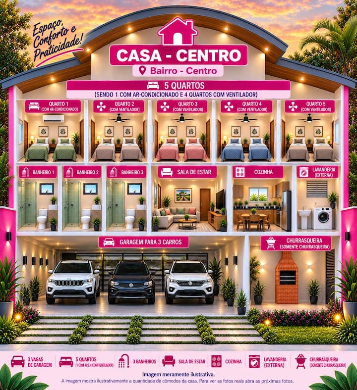 Ativar Modo Econômico - Casa No Centro - 5 Quartos - Campo Grande