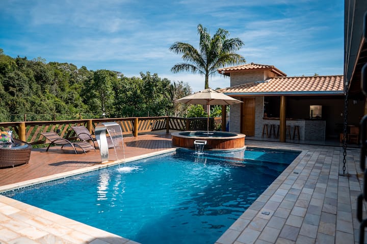 Casa De Campo Com Piscina Aquecida E áRea De Lazer - Brazilië