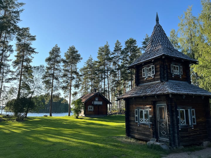 Idyllinen Hirsimökki Ympärivuotiseen Käyttöön - Saarijärvi
