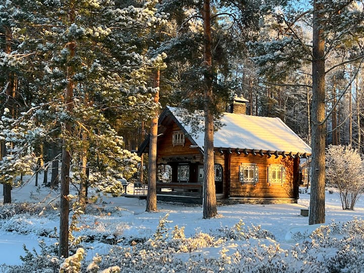 Idyllinen Hirsimökki Ympärivuotiseen Käyttöön - Saarijärvi