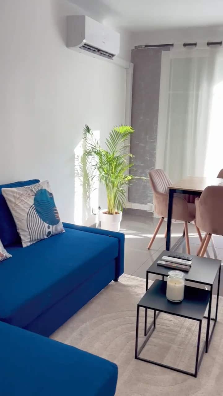 Joli T3 Proche Mer, Climatisé, Wifi, Parking Privé - Nice