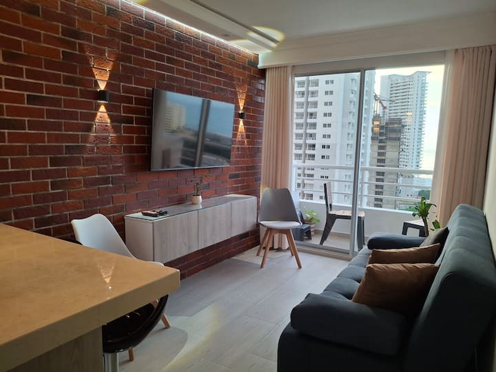 Vista Al Mar Piso 18 | 5min Centro  | 8 Pax - Cartagena