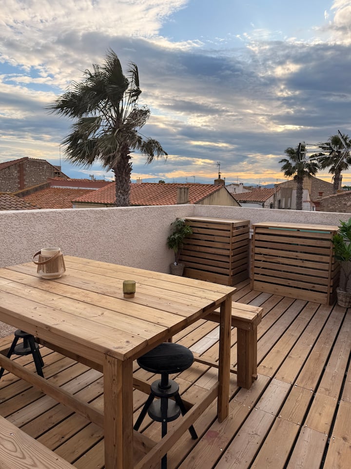 Appart Cosy Terrasse Marché Noël Barcares à 10 Min - Torreilles Plage