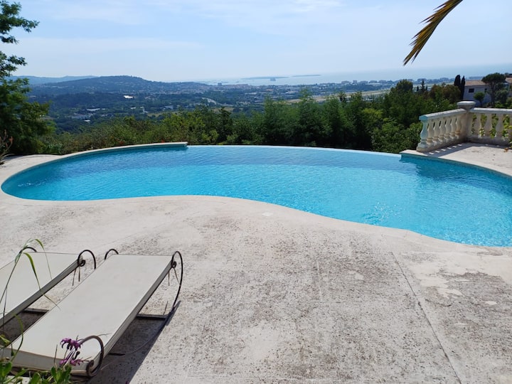 Vue Mer  Piscine  Studio Indépendant Dans Villa - Mandelieu-La Napoule