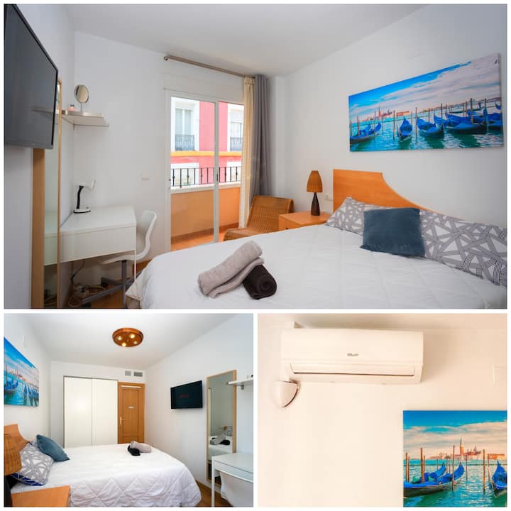 Bright Private Room + Balcony! - Alicante