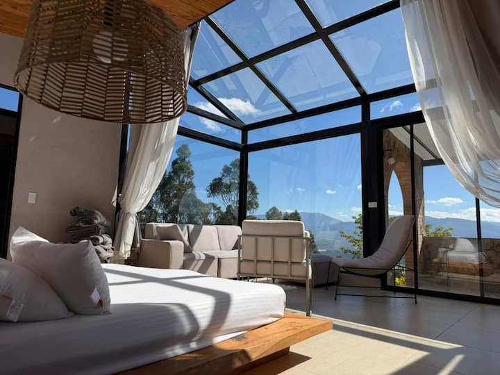 Moderna Cabaña, Espectacular Vista - Sutamarchán