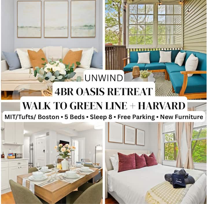 Lux 4br/2ba | Walk Harvard, T Line + Free Parking - Brighton - Boston