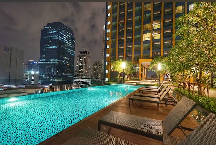 23. Asok Nana Quiet High-rise Two-bedroom Near Bumrungrad Hospital, Chinese Visa Center - Thái Lan