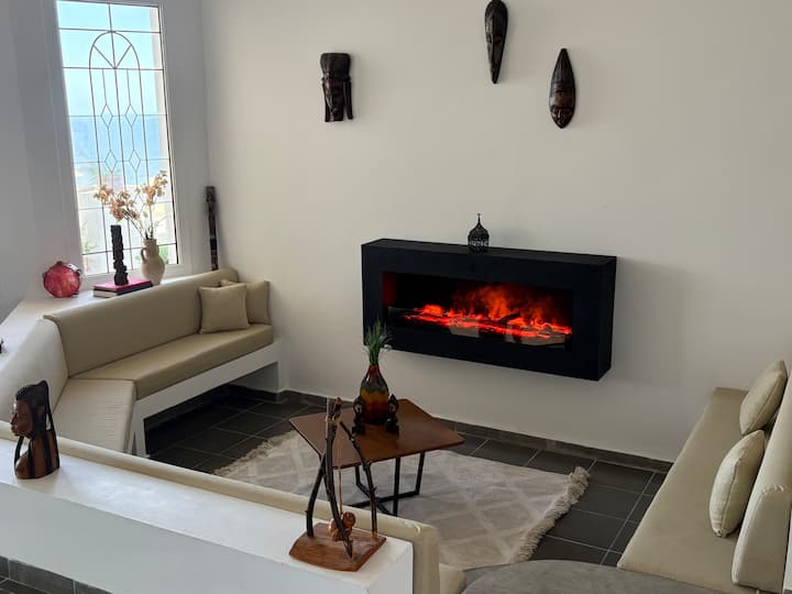 Villa De Luxe Vue Sur Mer & Montagne Avec Cheminée - 突尼西亞