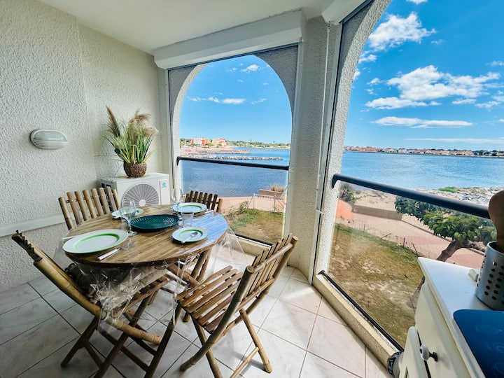 T2 Vue Lac, Terrasse, Piscine, Clim & Wifi. - Le Barcarès