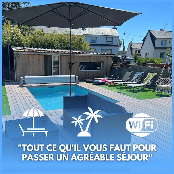 Maison Familiale - Piscine | Terrasse | 2-10 Pers - Saint-Malo