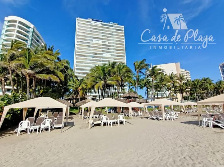 Playa Privada Con 4 Recamaras Y 6 Camas Totalmente - Acapulco