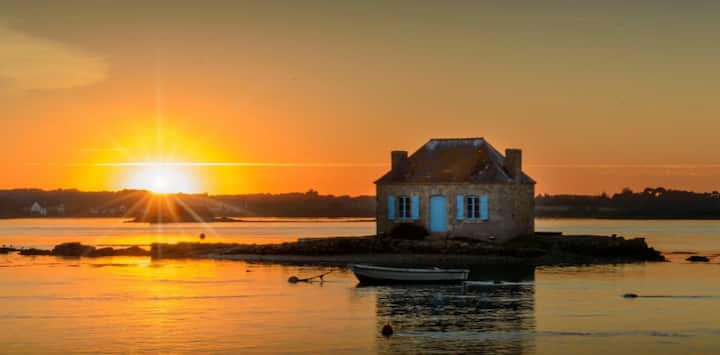 Maison De Pêcheur à 2 Pas De Maison Volets Bleus - Erdeven