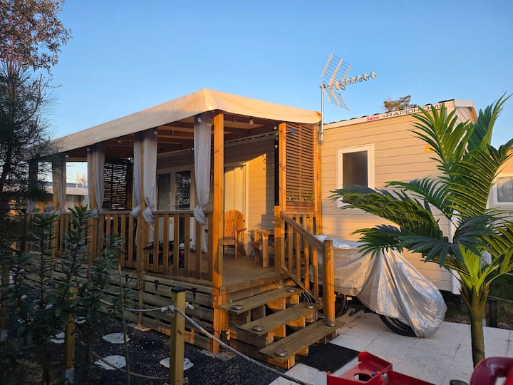 Bungalow Camping Les Viviers 4 éToiles Cap Ferret. - Lège-Cap-Ferret