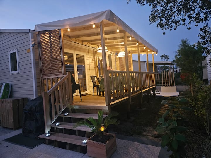 Bungalow Camping Les Viviers 4 éToiles Cap Ferret. - Lège-Cap-Ferret