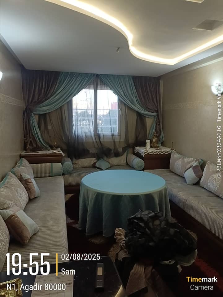 Bel Appartement Familial Lumineux Avec Jardin - Agadir