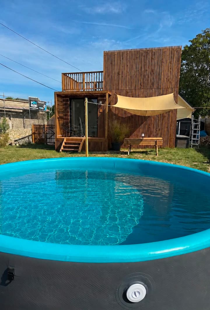 Cocon Bois Piscine, Proche Mer - Calvados