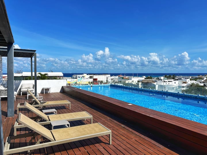 Pura Playa En El Corazón De Pdc +Rooftop Vista Mar - Playa del Carmen